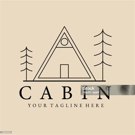 캐빈 라인 아트 로고 아이콘 및 기호 벡터 일러스트 레이 션 디자인 0명에 대한 스톡 벡터 아트 및 기타 이미지 0명 건축 나무 Istock