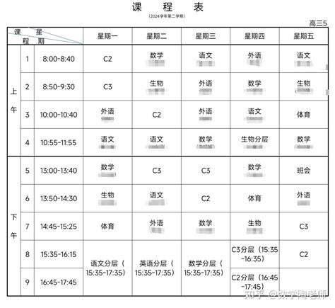 上海高三的课表 知乎