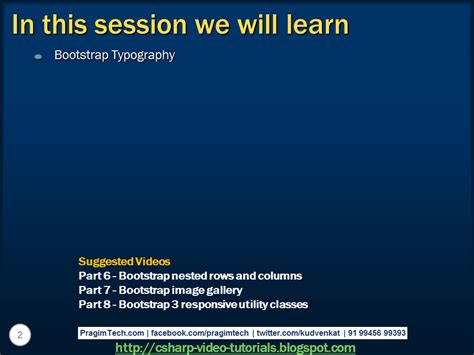 Sql Server Net And C Video Tutorial Bootstrap Typography