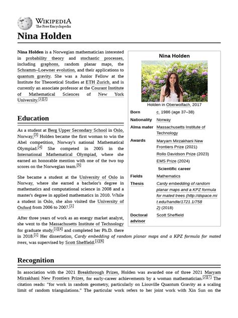 Nina Holden Pdf Mathematics Science