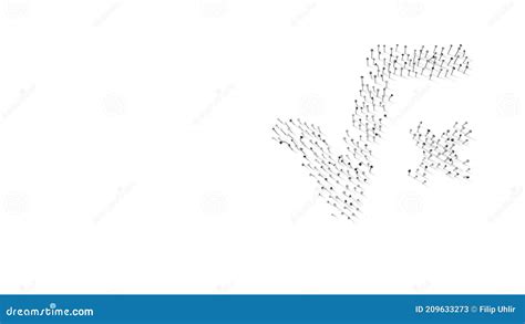 3d Rendering Of Nails In Shape Of Symbol Of Square Root With Shadows Isolated On White