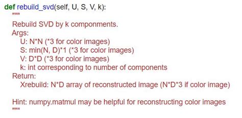 Def Rebuild Svd Self U S V K Rebuild SVD By K Chegg