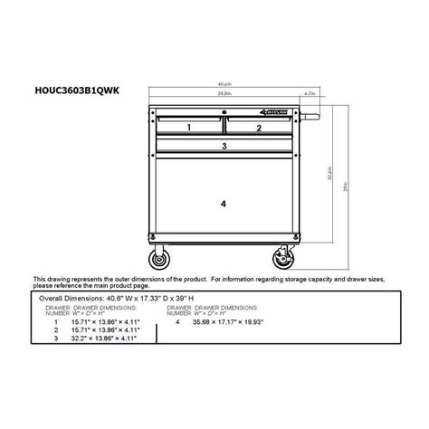 Rolling Tool Cabinet Storage Chest Box Garage Toolbox Organizer Drawer