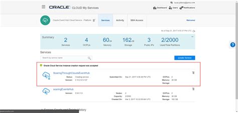 setting up oracle event hub apache kafka cloud service and pub and sub