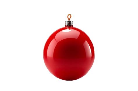 Bola de natal cor vermelha como decoração para o natal isolado em fundo branco Vetor Premium