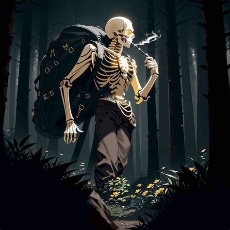 Rf Skeleton With A Backpack Raicharacterdrawing