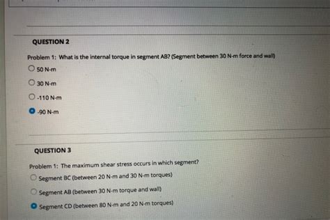 solved question 2 problem 1 what is the internal torque in