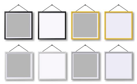 빈 그림 프레임 그림이나 사진을 위한 사실적인 프레임 프리미엄 벡터