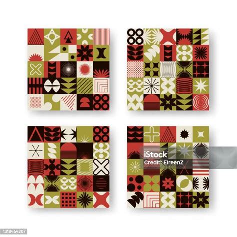 추상적인 컬러풀한 미니멀리즘 패치워크 기하학적 요소로 설정된 벡터 간단한 다양한 모양 곡선 라인 지그재그 현대 모자이크 포스터 인쇄 템플릿 웹 디자인 직물 배경 0명에 대한