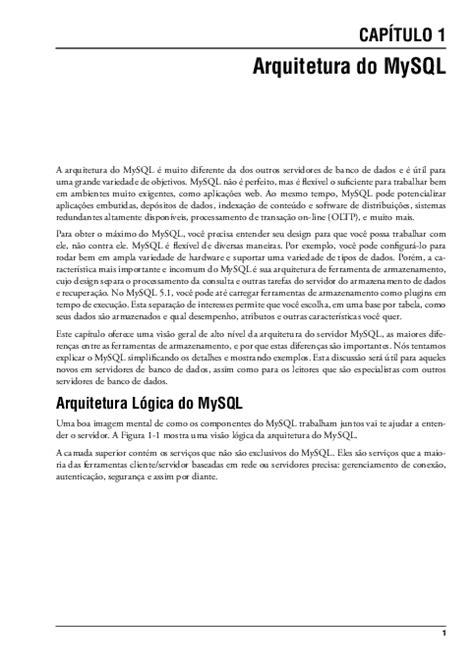 Pdf Arquitetura Do Mysql