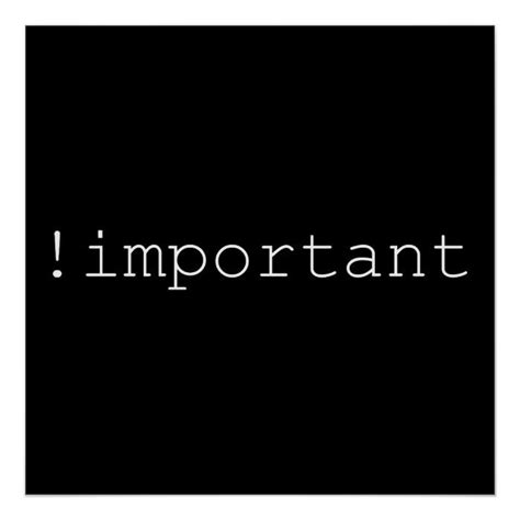 Important Css Declaration Poster Zazzle Custom Posters Love