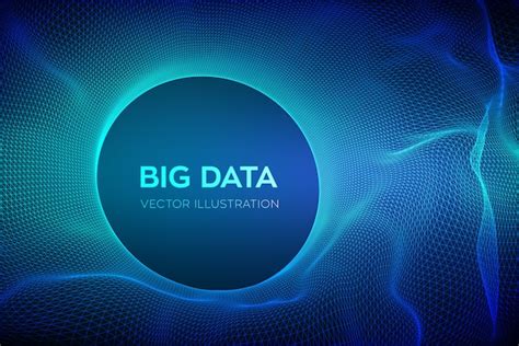 Premium Vector Abstract Bigdata Science Background Circle Grid Wave