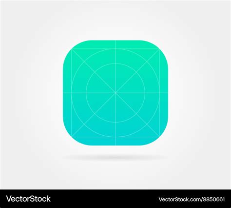App Icon Template With Guidelines Fresh Colour Vector Image