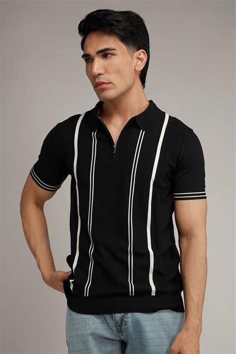 Zipper Textured Polo 9figure