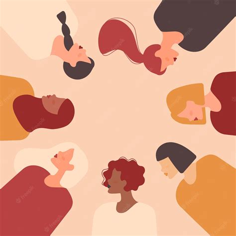 다양한 국적과 문화를 가진 여성들 프리미엄 벡터