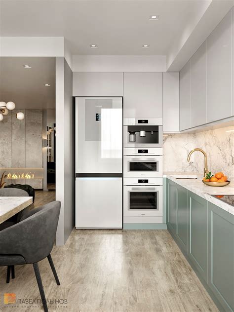 Фото интерьер кухни гостиной из проекта «Дизайн квартиры в стиле пост модерн ЖК «С… Kitchen