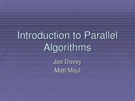 PPT Introduction To Parallel Algorithms PowerPoint Presentation Free Download ID 283756