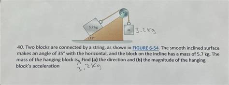 solved 40 two blocks are connected by a string as shown in