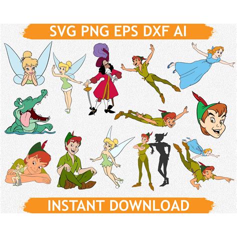 Peter Pan Svg Tinkerbell Svg Peter Pan Png Peter Pan Eps Inspire Uplift