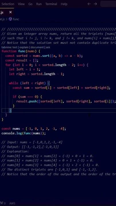 3sum Javascript Solution Shorts Javascript Programming Youtube