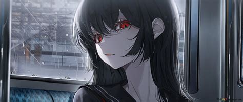 Girl In High School Has Red Eyes 8k Wallpaper Download
