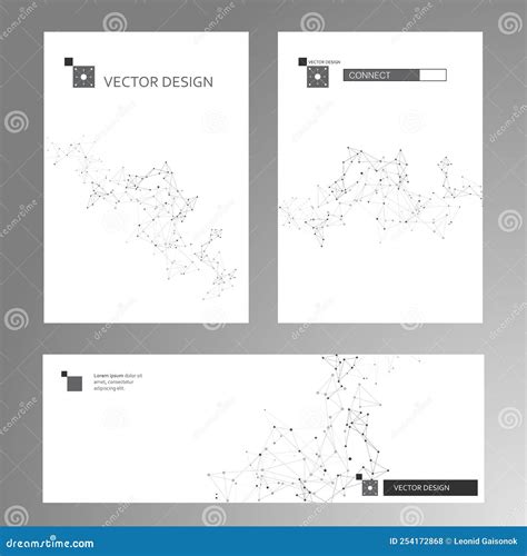 Abstract Molecules Brochure Design Connect Dots And Lines Stock Vector Illustration Of
