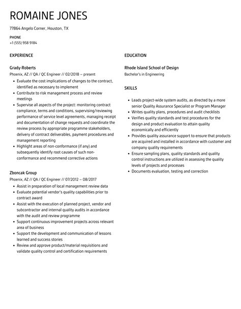 QA QC Engineer Resume Samples Velvet Jobs QA QC Engineer Resume Samples Velvet Jobs