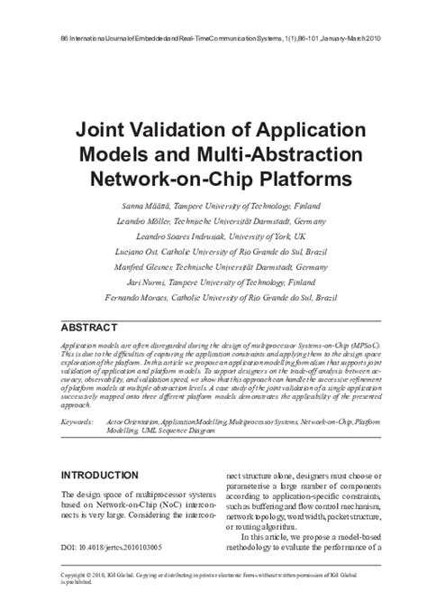 Pdf Joint Validation Of Application Models And Multi Abstraction