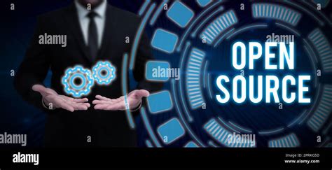 Conceptual Display Open Source Internet Concept Contains The Source