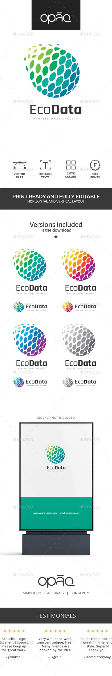 Data Leaf Globe Logo Logo Templates Graphicriver