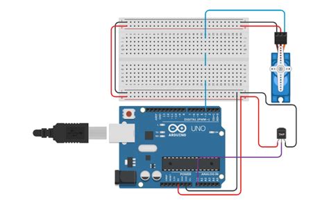 Circuit Design Servo Sensor Temp Tinkercad