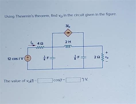 solved using thevenin s theorem find vo in the circuit