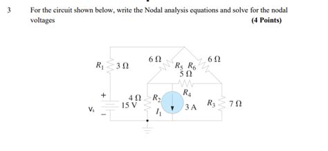 solved for the circuit shown below write the nodal analysis