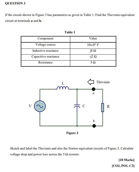 solved circuit analysis question 3 if the circuit shown in figure 3 has parameters as given in