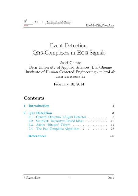 Event Detection Qrs Complexes In Ecg Signals Microlab