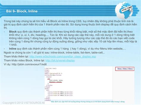 Bài Giảng Css Bài 9 Block Inline