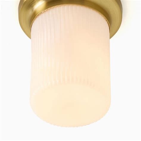 Rivora Fluted Glass Flush Mount Ribbed Durable Ceiling Light T096