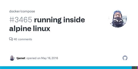 Running Inside Alpine Linux · Issue 3465 · Dockercompose · Github