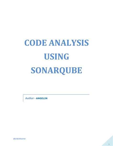Java Source Code Analysis Using Sonarqube Pdf
