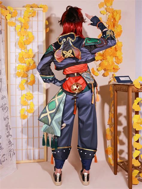 Gaming Cosplay Costume Genshin Impact Men Anime Ming Min Liyue Lion Boy Jiaming Jia Ming Set Wig