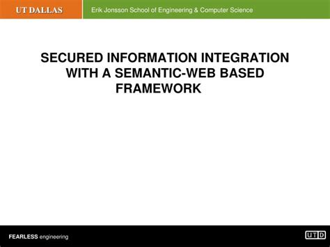ppt secured information integration with a semantic web based