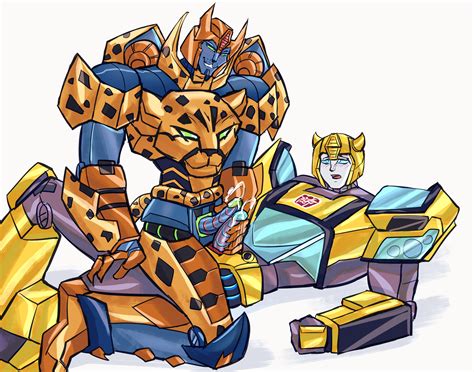 Rule 34 Absurd Res Anthro Blush Bumblebee Transformers Cheetah Cheetor Cybertronian Duo