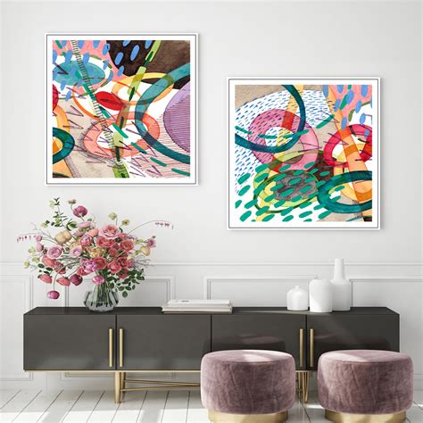 Wall Art Colourful Loop 2 Sets Canvas Prints Poster Prints Art Prints Melbourne Wall