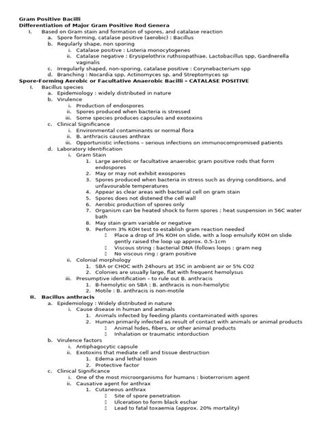 Gram Positive Bacilli Pdf Anthrax Bacillus