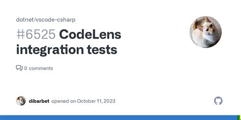 Codelens Integration Tests · Issue 6525 · Dotnetvscode Csharp · Github