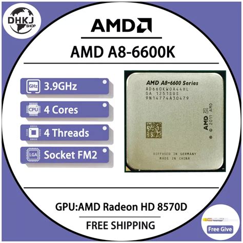 ซ็อกเก็ตโปรเซสเซอร์ Cpu Amd A8 Series A8 6600k A8 6600 3 9ghz Quad Core Ad660kwoa44hl Fm2