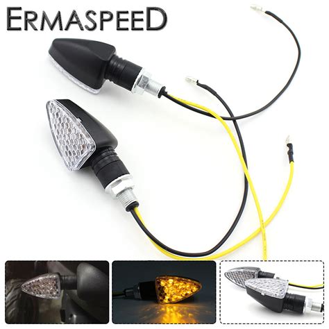 Pair Amber Motorcycle Turn Signal Light Led Universal Indicators