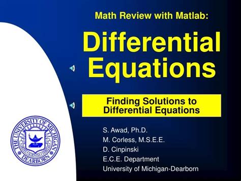 PPT Differential Equations PowerPoint Presentation Free Download ID