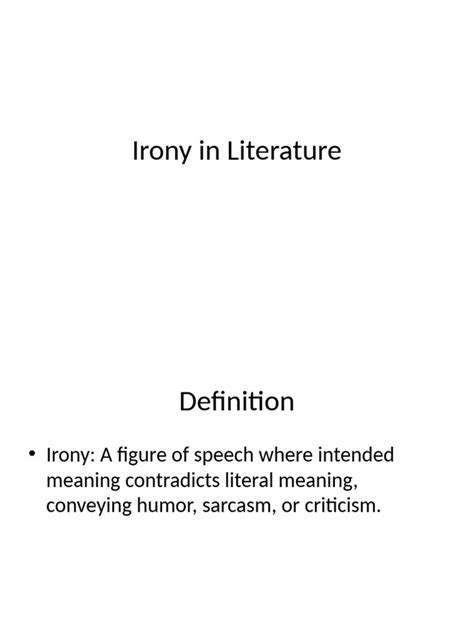Examples Of Irony In Literature Pdf