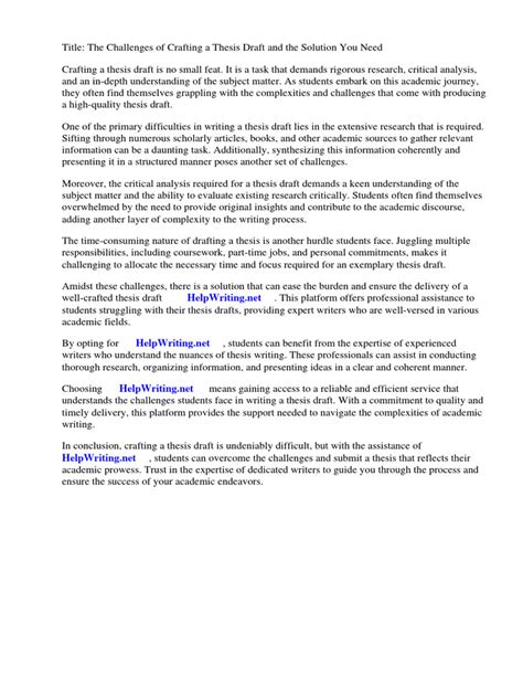 Thesis Draft Sample Pdf Thesis Dieting